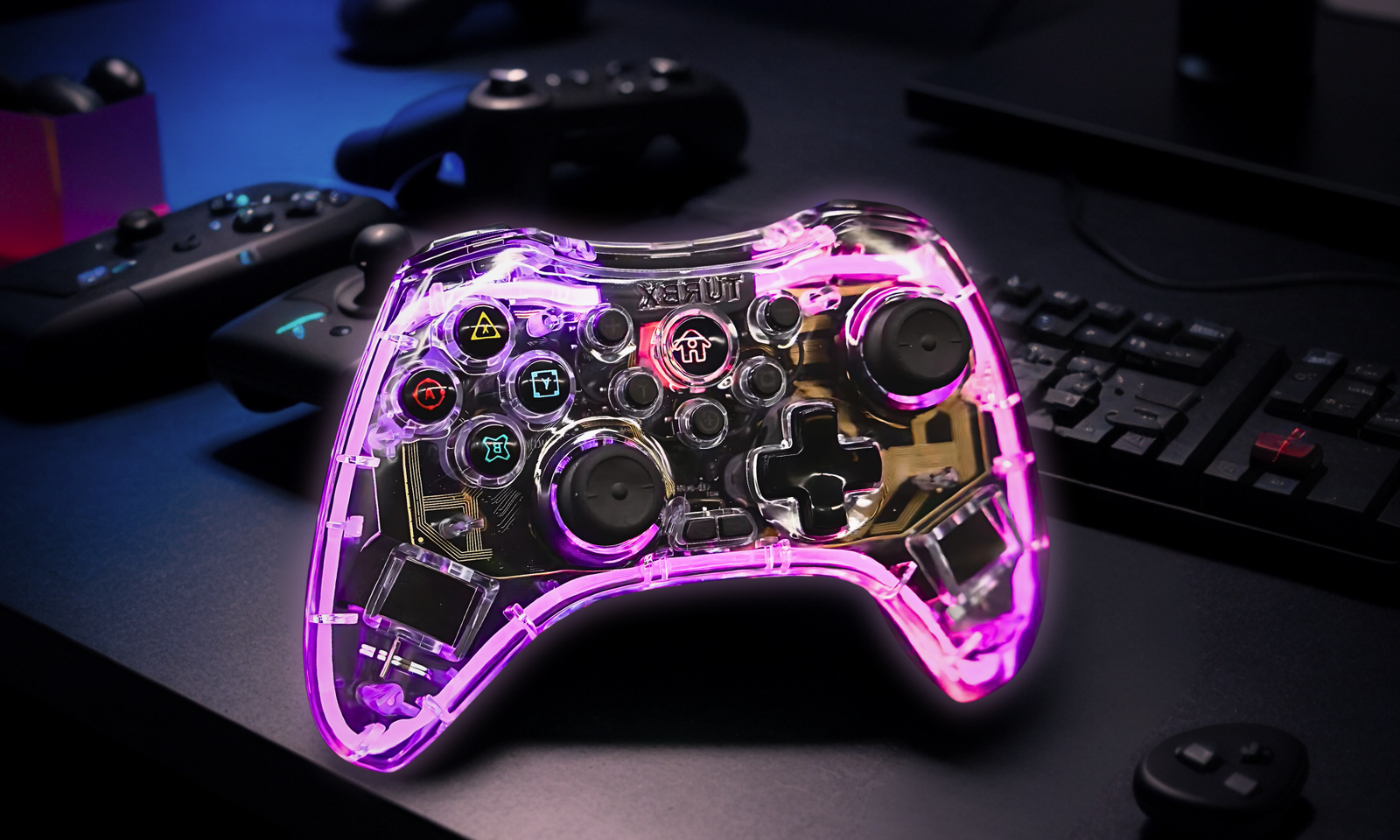 TurbX GlowStorm 7-in-1 Wireless Game Controller Set | Free Gifts